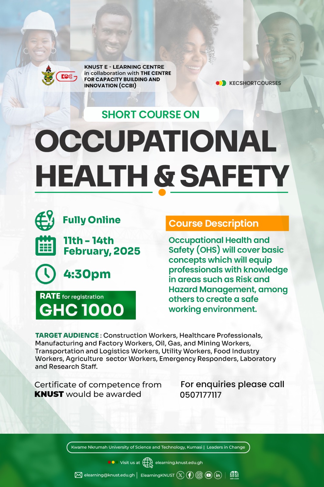 Occupational Health and Safety ShortCourse | Elearning, KNUST